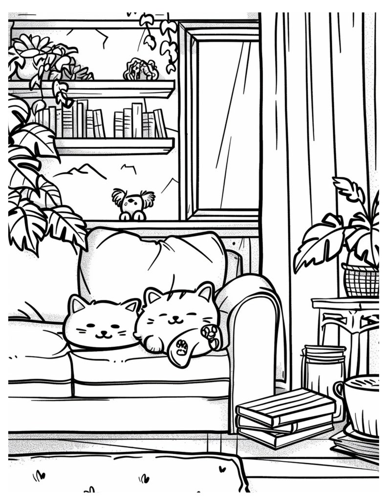 Coloring Pages Comfy Places, Digital Download PNG Adult Coloring ...