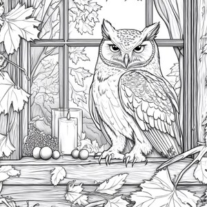 Majestic Owls Coloring Pages Digital Download, 57 Detailed Adult ...