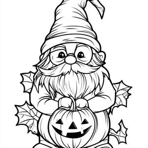 Coloring Pages Gnomes, Digital Download PNG Adult Coloring, Stress ...