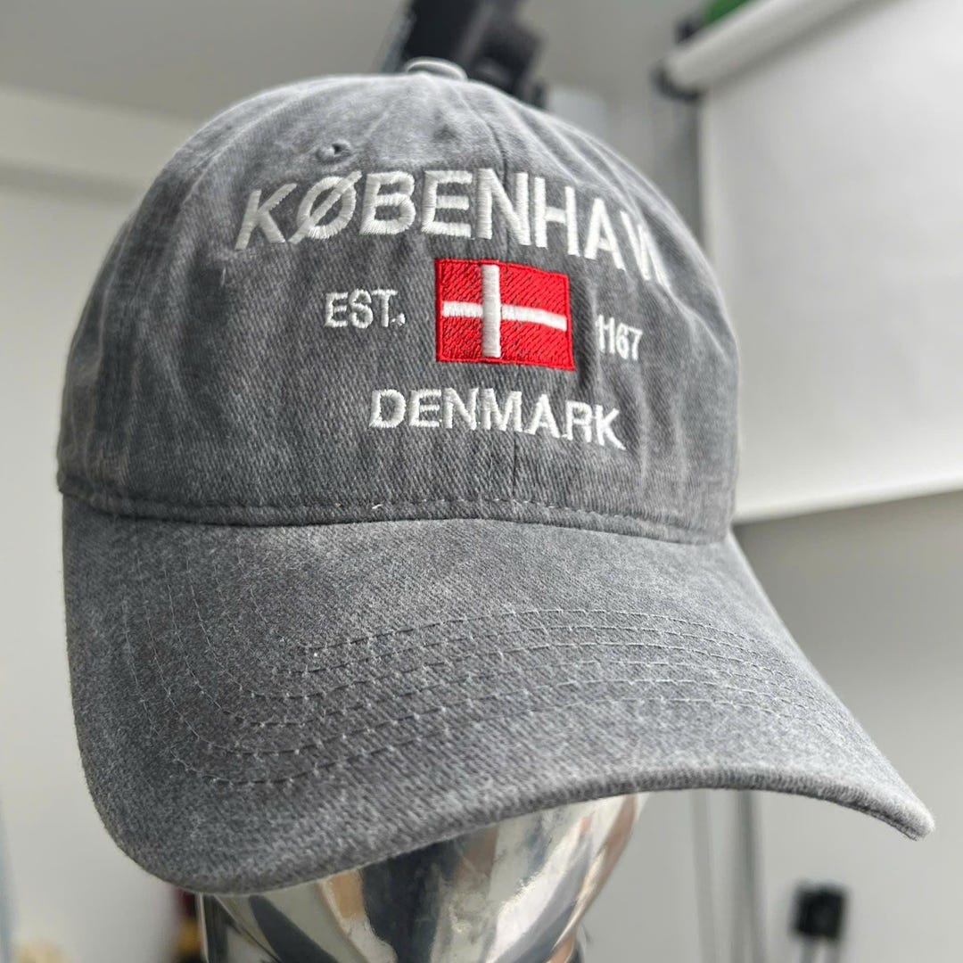 København Embroidered Dad Hat, Copenhagen Denmark Souvenir Cap, Minimal ...
