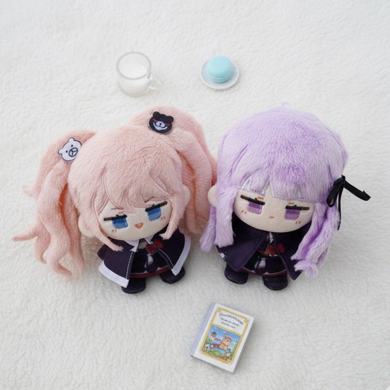 Danganronpa Sitting Plush Dolls 10cm | Kyoko & Junko Fan Made Chibi ...