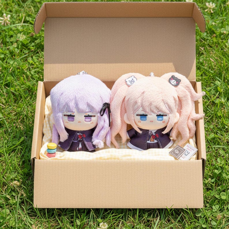 Danganronpa Sitting Plush Dolls 10cm | Kyoko & Junko Fan Made Chibi ...