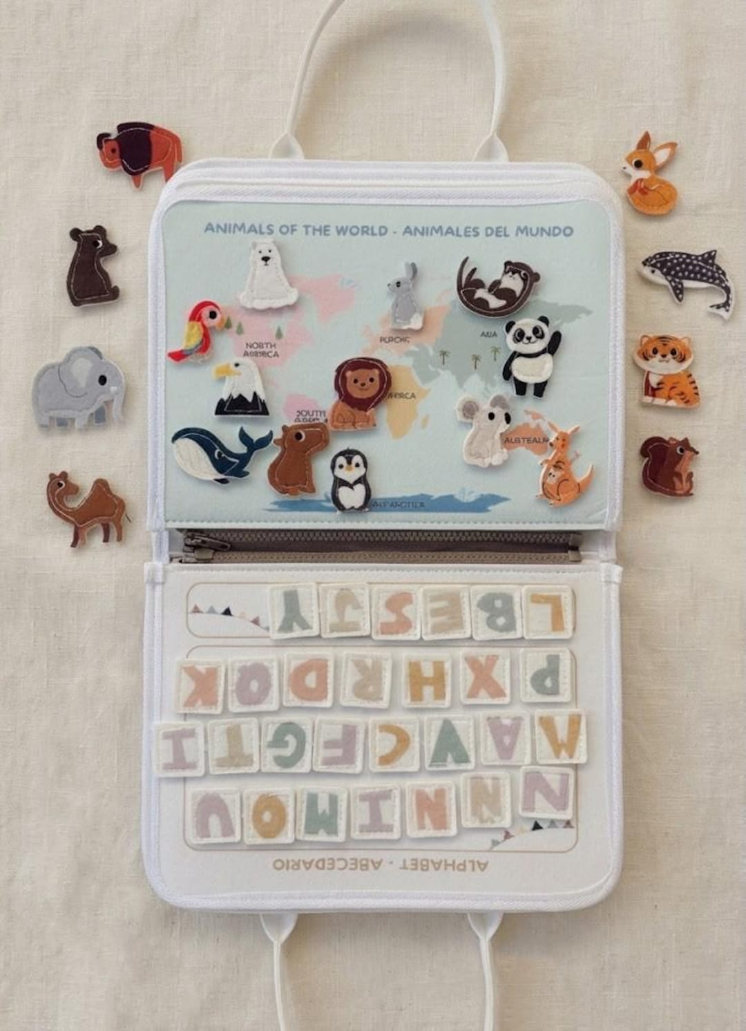 Toddler Busy Book Montessori - Felt Quiet Book Travel - Bilingual ...