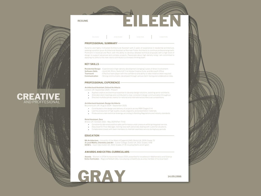 Creative Professional Resume Template for Job Applications CV Cover ...