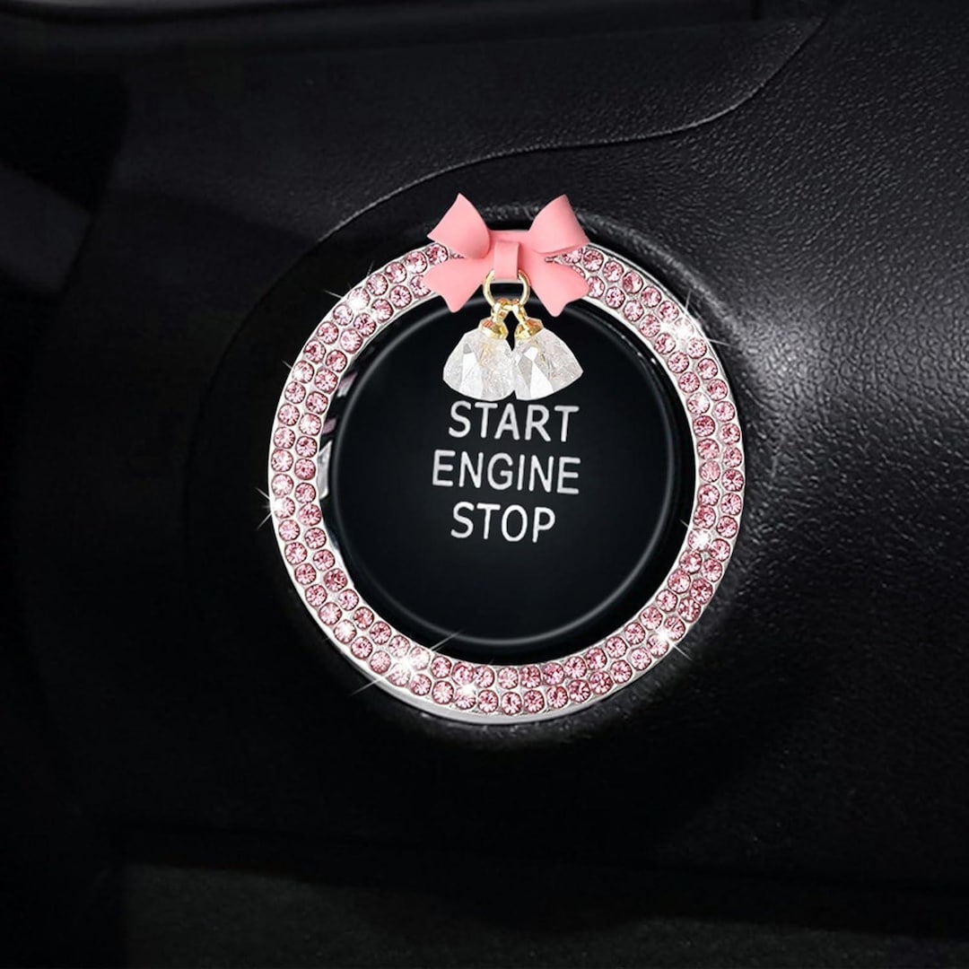 Crystal Bow Car Start Button Cover, Bling Ignition Ring Sticker - Etsy