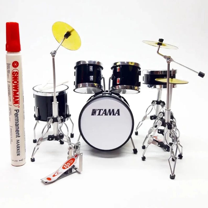 Miniature Drum Set 1:12 | Mini Replica Drum Kit Handmade | Drummer ...