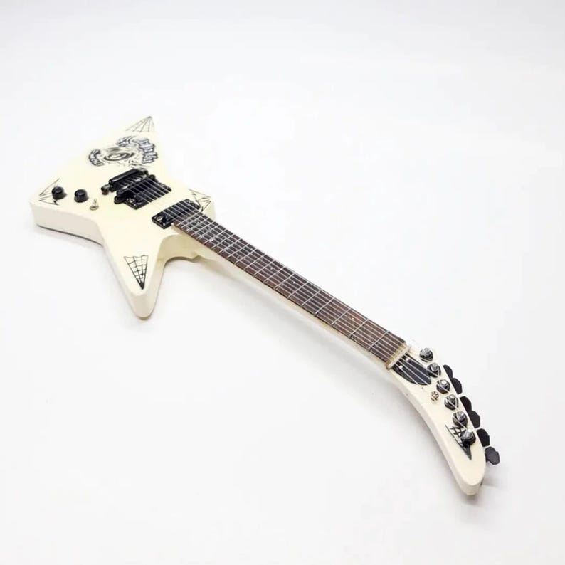 Miniature Guitar James Hetfield White Scale 1:4 | Replica Mini Electric ...