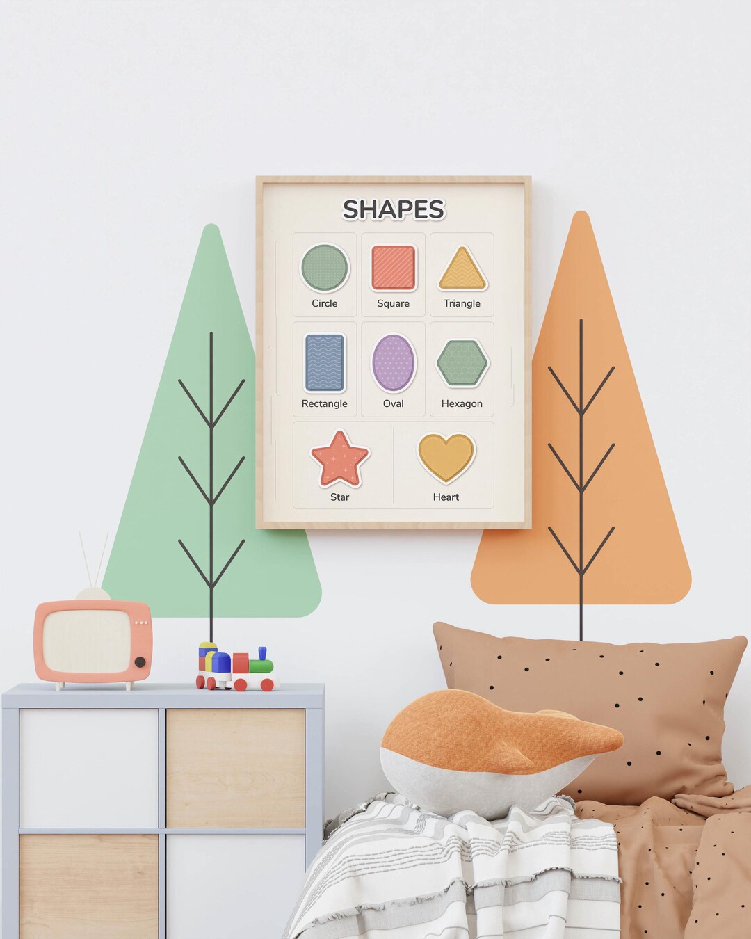 Shapes Learning Poster | Montessori Toddler Decor (digital Download) - Etsy