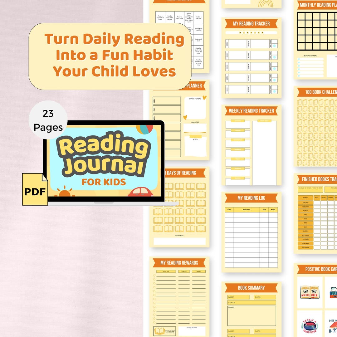 Colorful Kids Activity Reading Journal,book Reading Planner,tracker ...