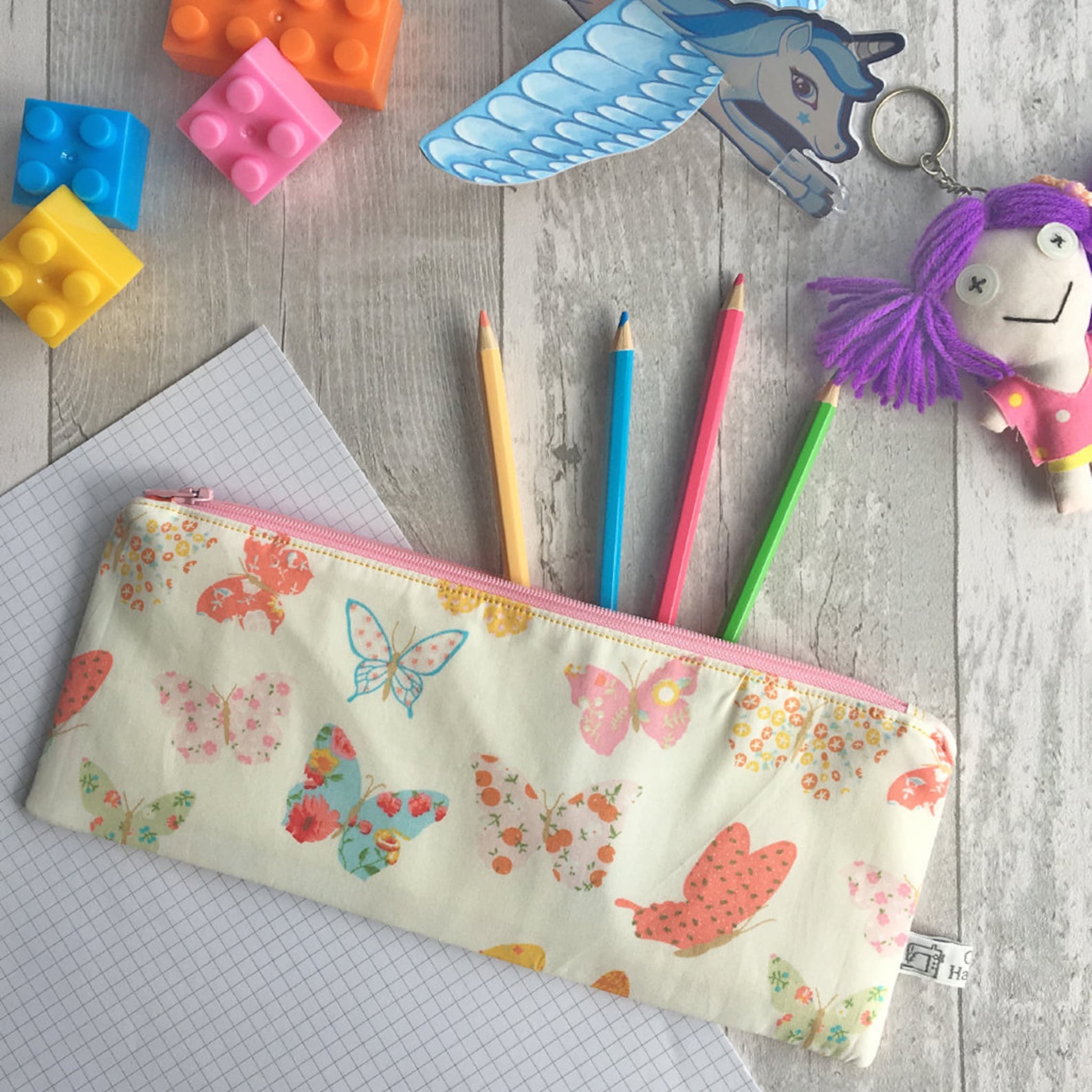 Children's Butterfly Fabric Pencil Case - Etsy