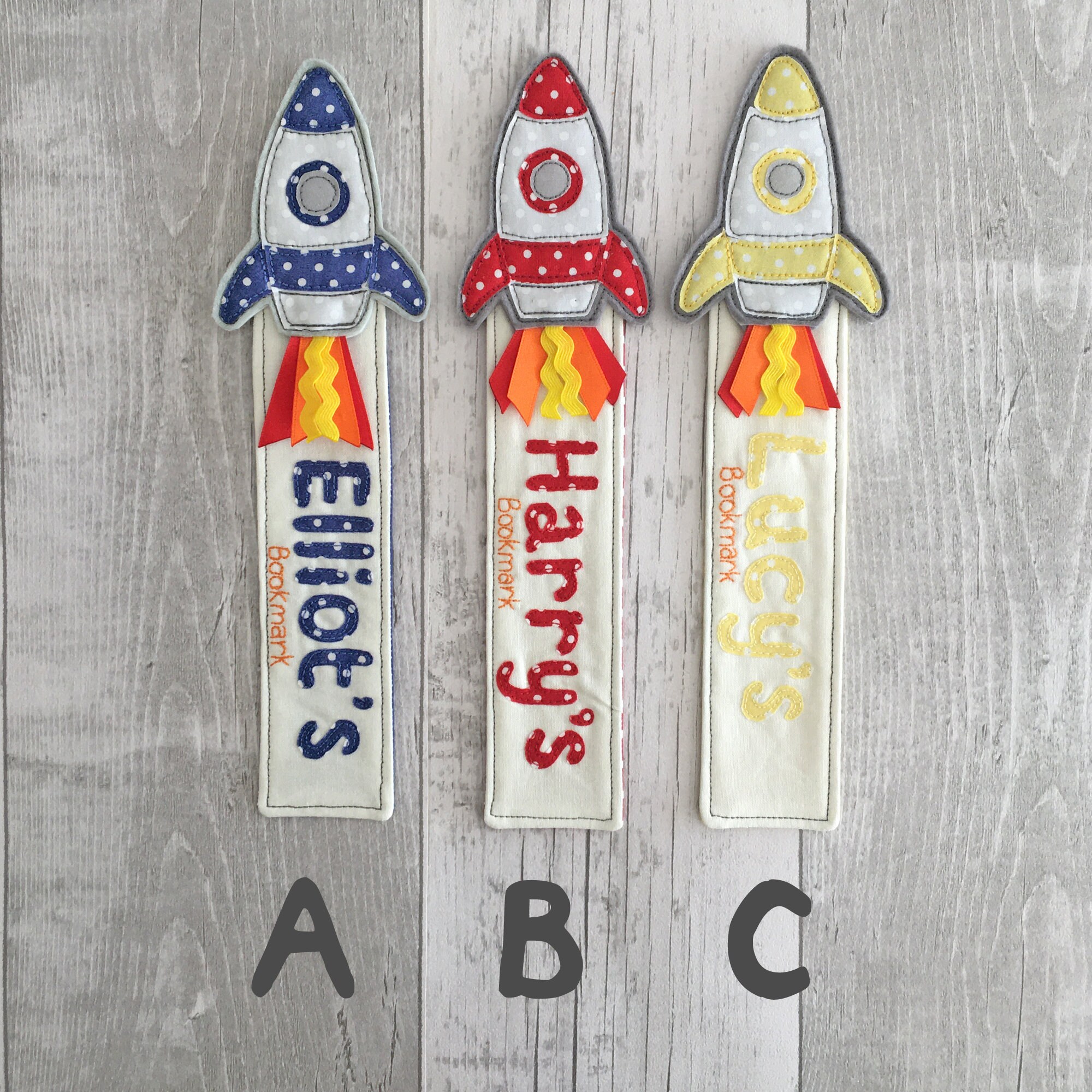 Personalised Handmade Children's Rocket Ship Bookmark - Etsy
