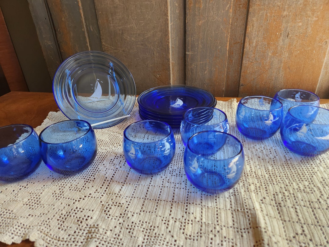 Vintage Hazel Atlas Blue Ritz Sailboat YOU CHOOSE - Etsy