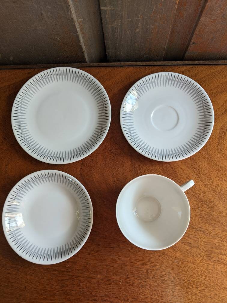 Vintage Mid Century Modern Atomic Two-toned Grey Hutschenreuther ...