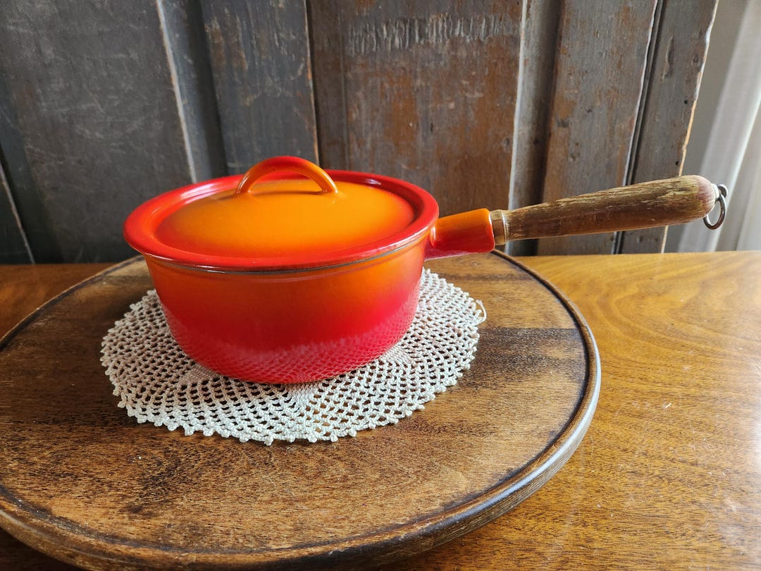 Vintage Orange Descoware Covered Saucepan Cast Enamelware - Etsy