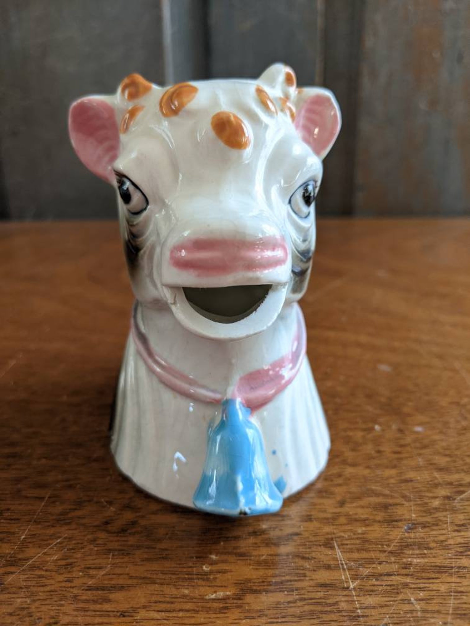 Vintage Blue Bell Cow Creamer - Etsy