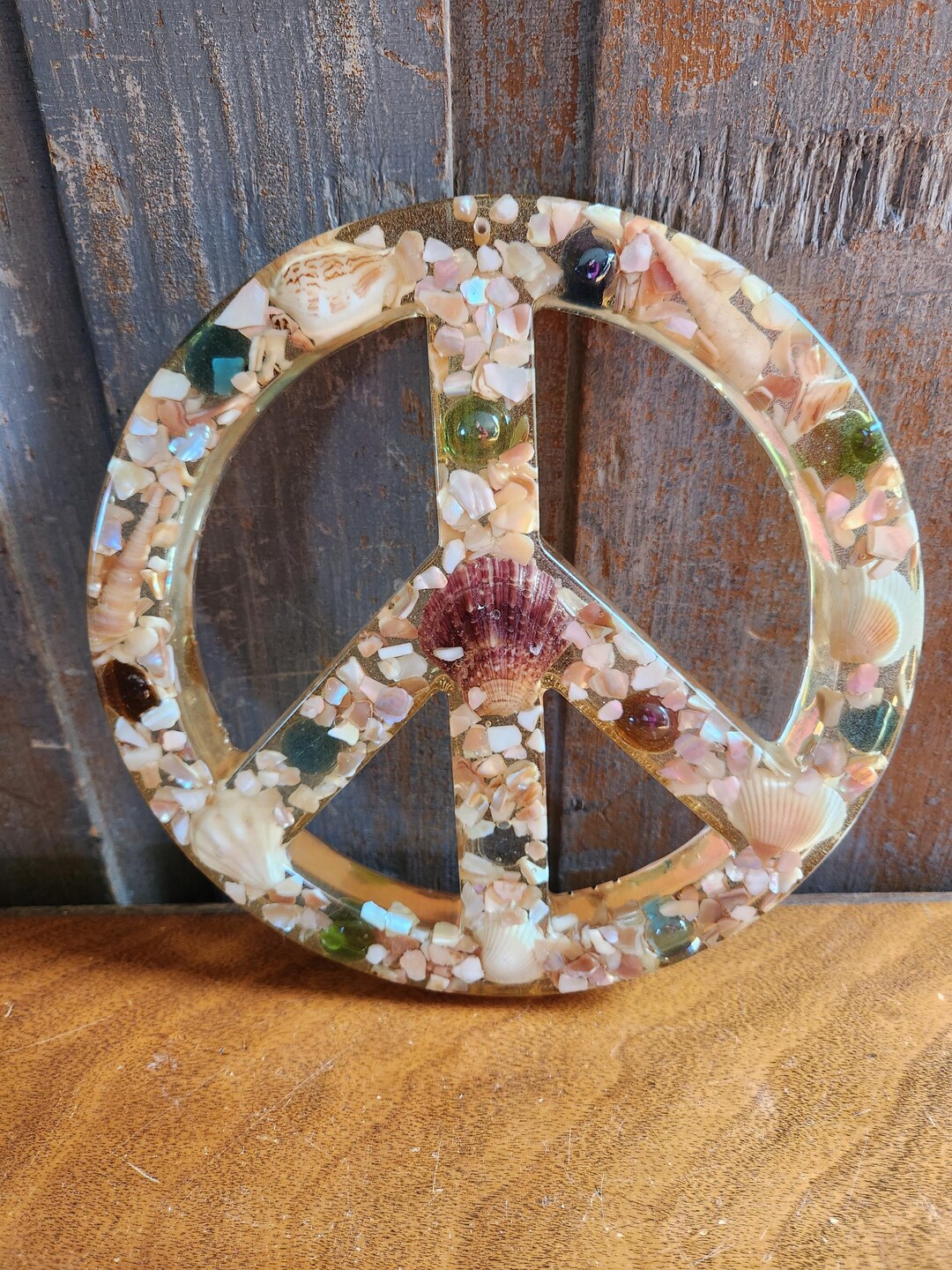 Vintage Large Acrylic Lucite Seashell Peace Sign - Etsy