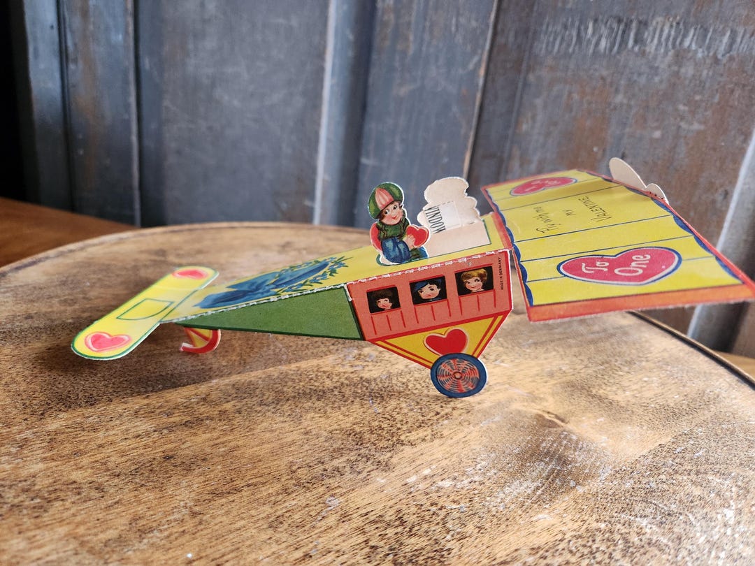 Antique 1940s Large Airplane Cut-out Valentine Made in Germany - Etsy