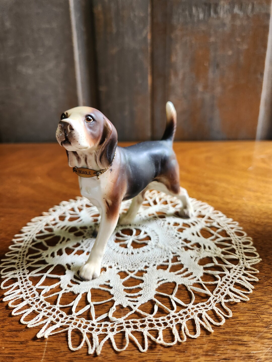 Vintage Beagle Figurine With Chain Collar - Etsy
