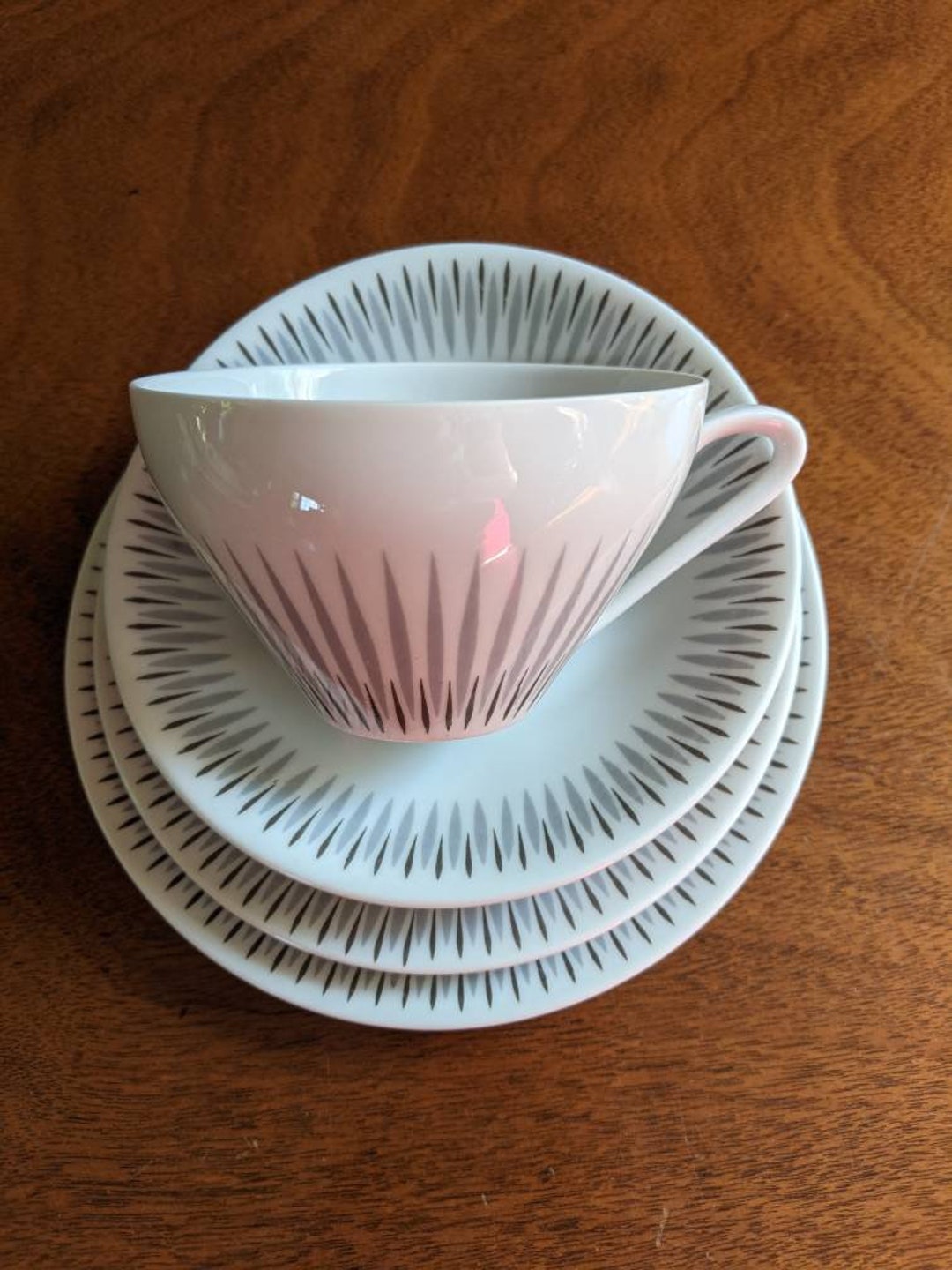 Vintage Mid Century Modern Atomic Two-toned Grey Hutschenreuther ...