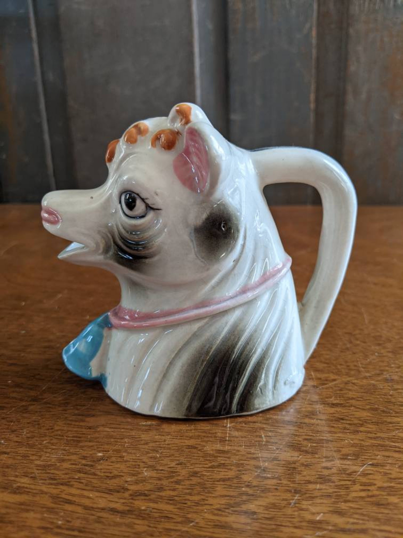 Vintage Blue Bell Cow Creamer - Etsy