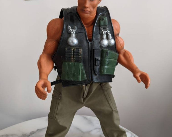Vintage 1986 Arnold Schwarzenegger Commando 16 Inch Doll With Vest and ...
