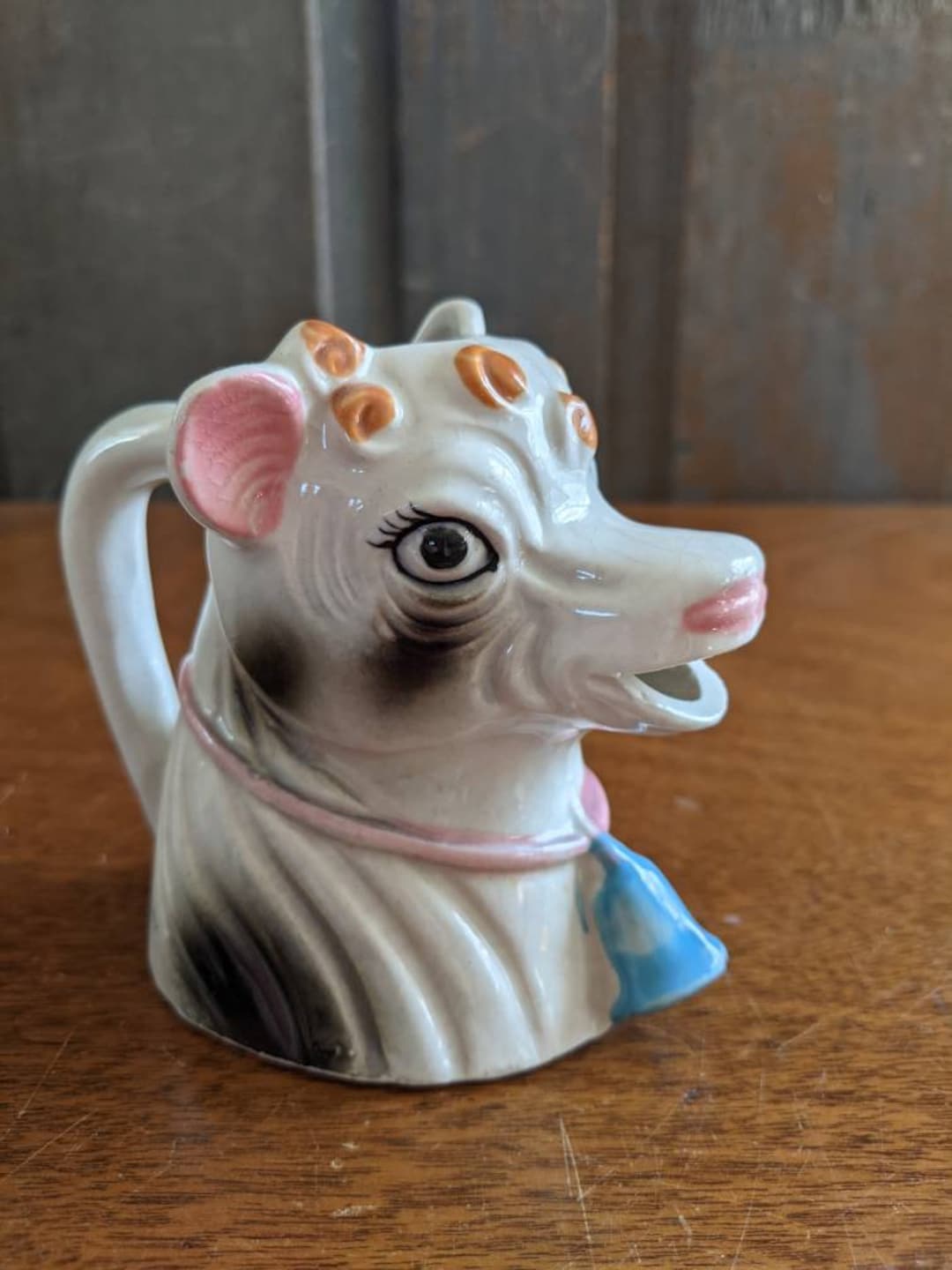 Vintage Blue Bell Cow Creamer - Etsy