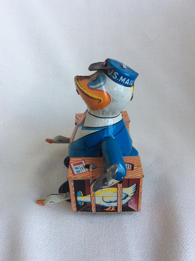 Vintage RARE T.P.S. Duck the Mailman Wind-Up Toy WORKS | Etsy