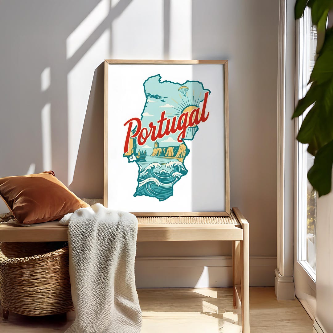 Portugal Map Poster, Portugal Art Print (digital Download, SVG/PNG) - Etsy