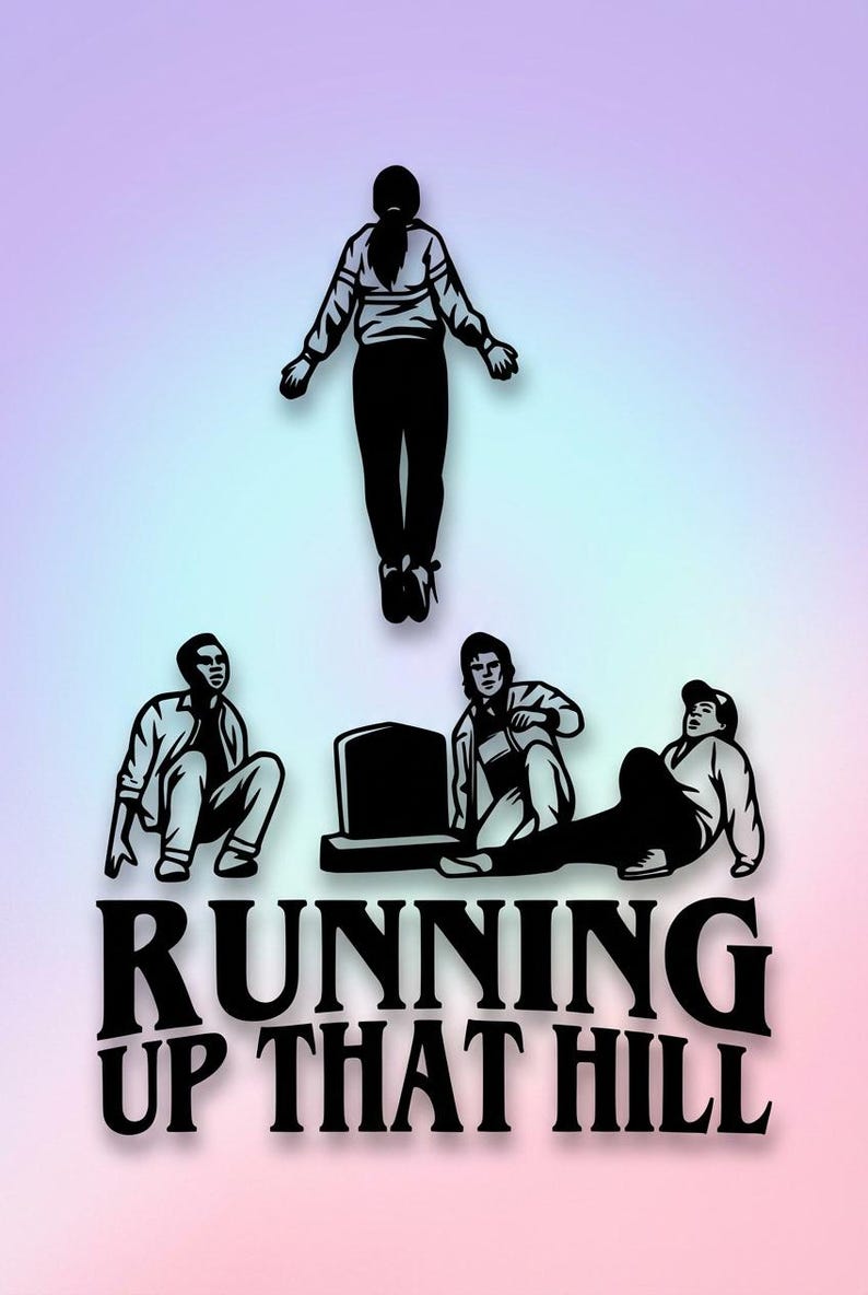 Running up That Hill SVG and PNG, Bold Black Vector (digital Download ...