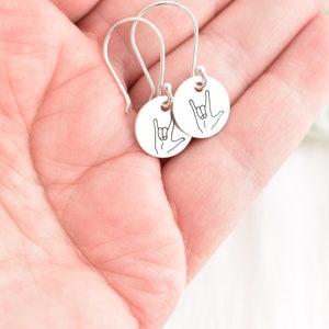 Sign Language I Love You Sign Earrings Deaf ASL Love Sign I Love You ...