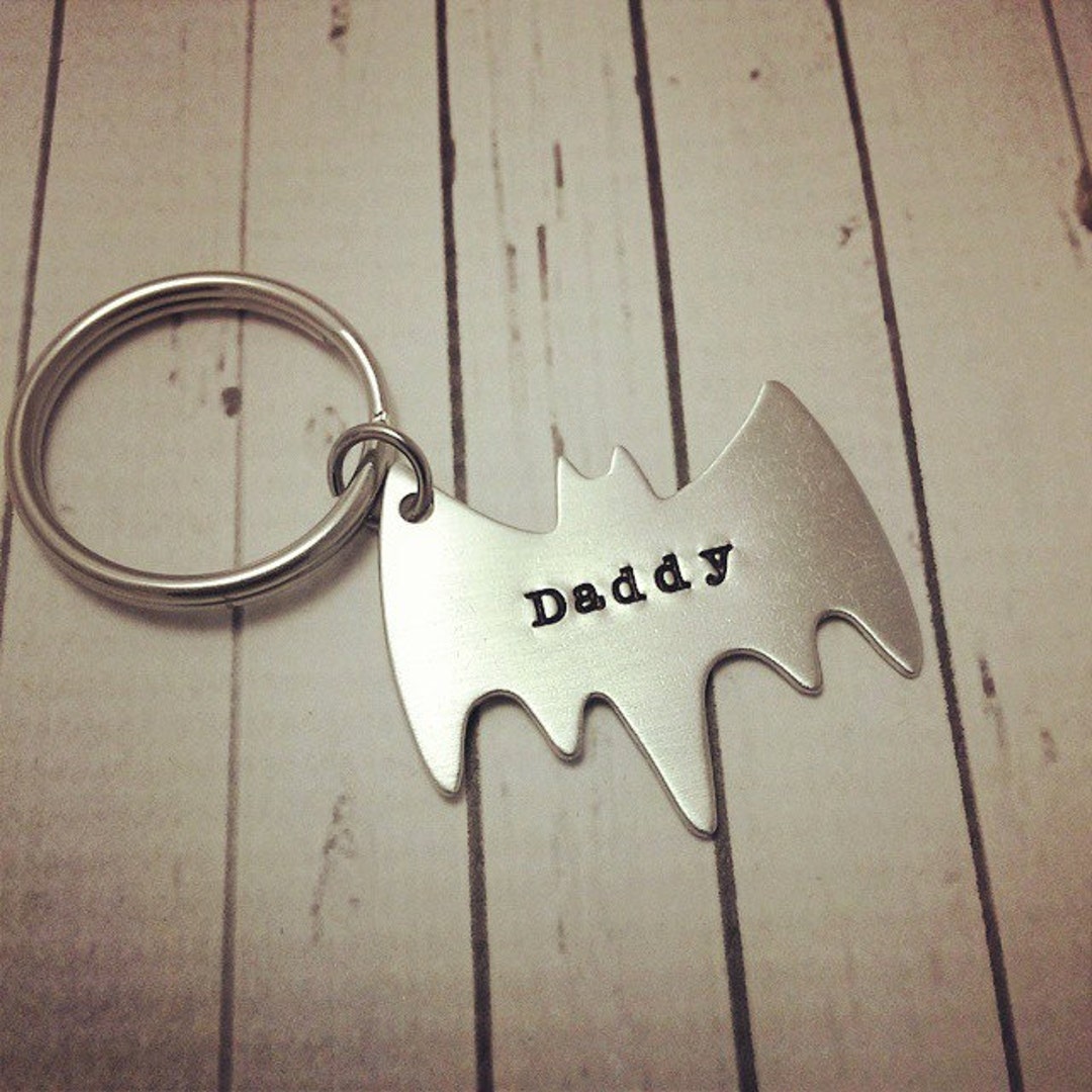 Personalized Daddy Key Chain Superhero Keychain Personalized Hand ...