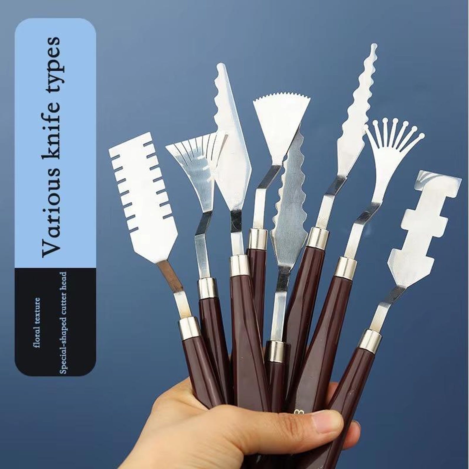 Palette Knife Set - 9pc Texture Scrapers for Acrylic & Oil Painting - Etsy