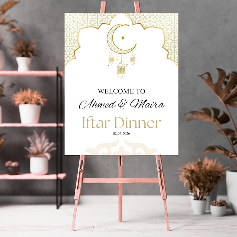 Editable Iftar Welcome Sign, Ramadan Dinner, Islamic Decor (digital ...