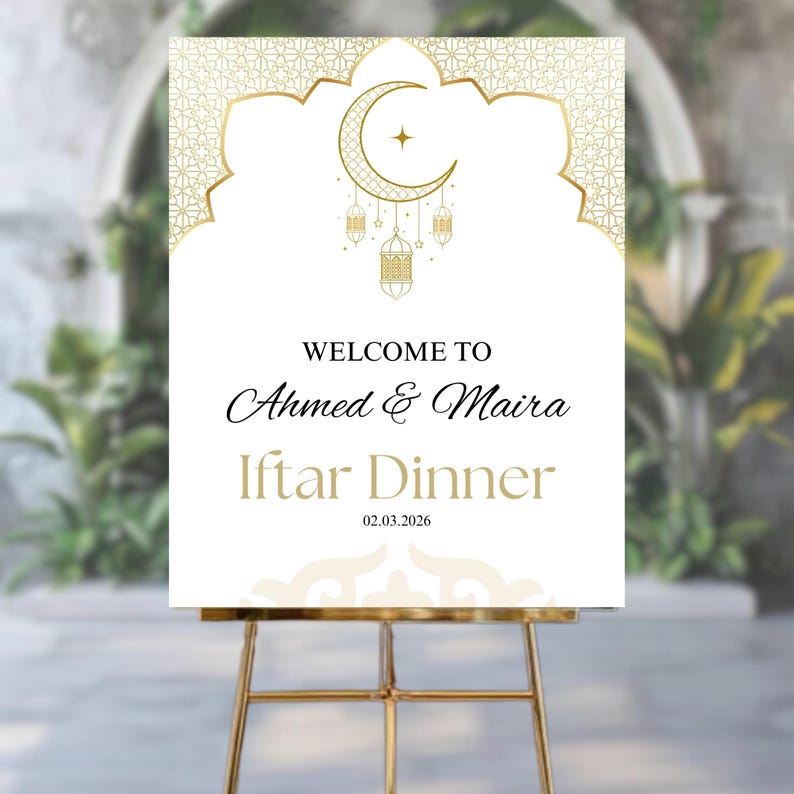Editable Iftar Welcome Sign, Ramadan Dinner, Islamic Decor (digital ...