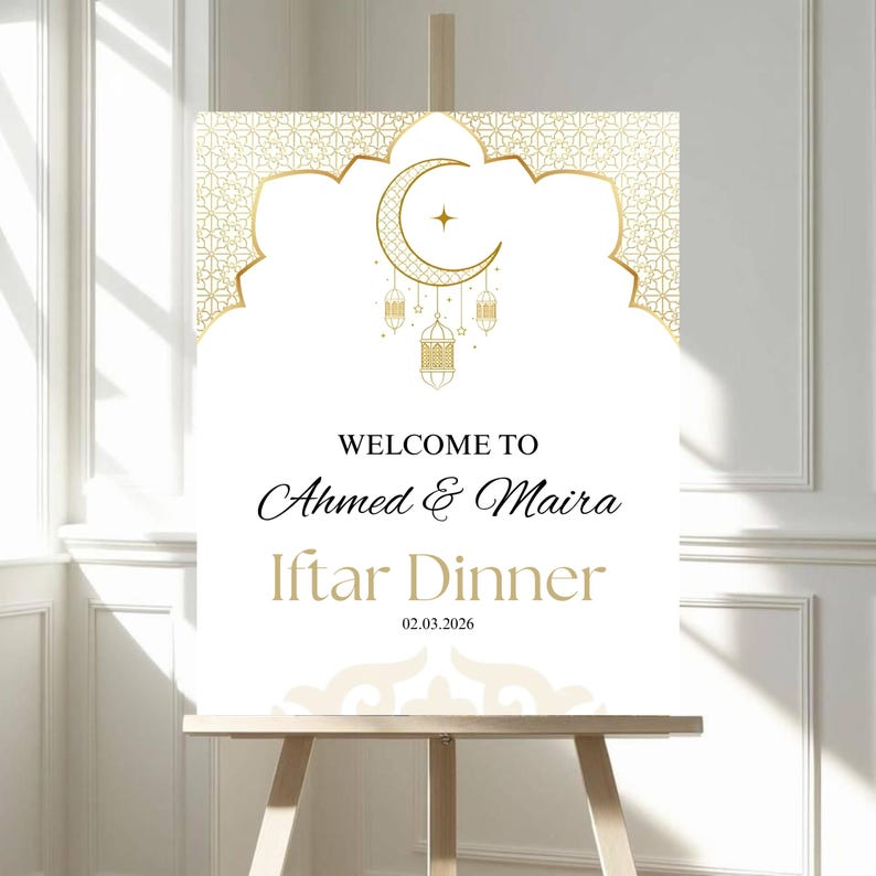 Editable Iftar Welcome Sign, Ramadan Dinner, Islamic Decor (digital ...