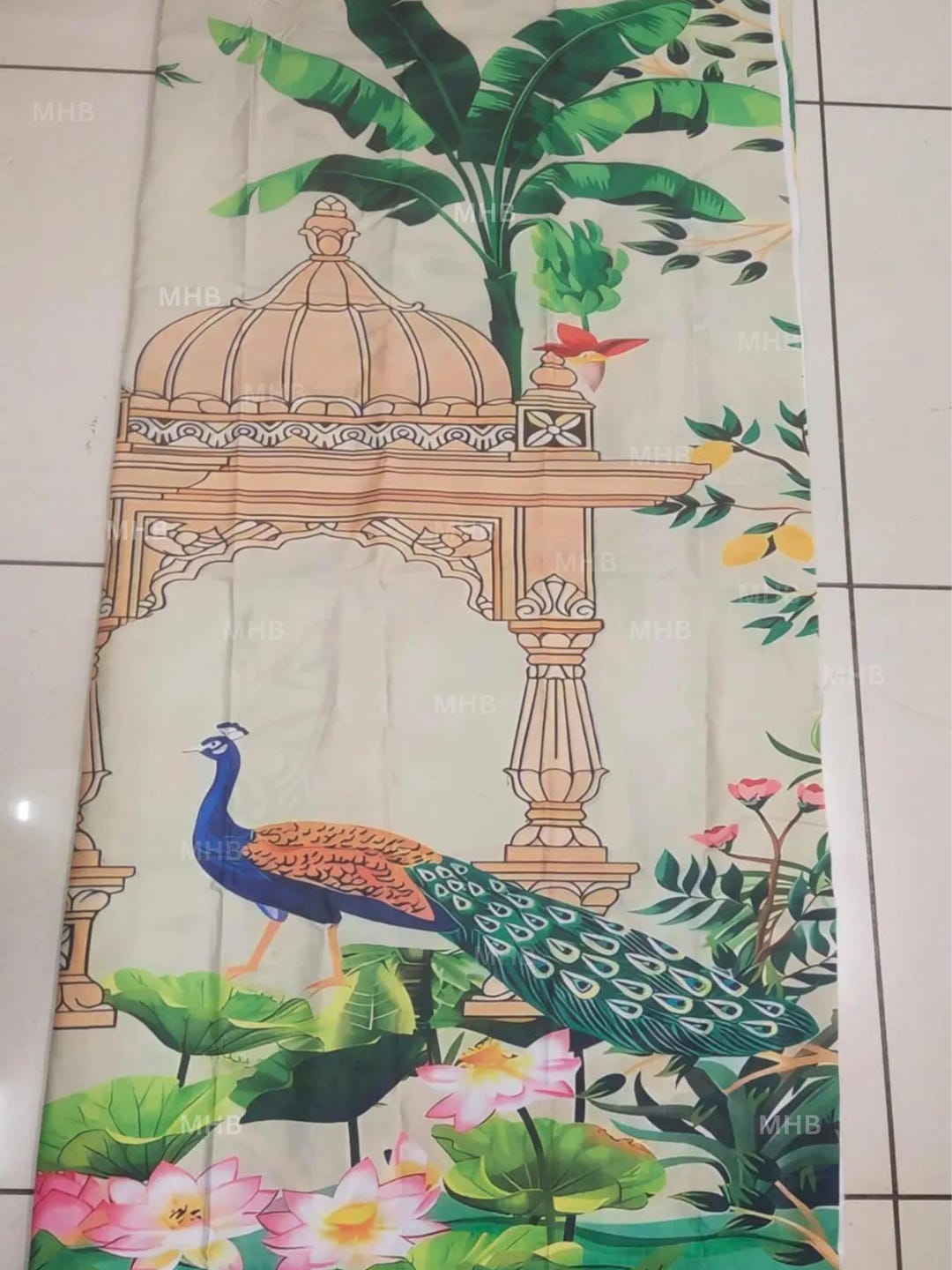 Traditional Pooja Backdrop Cloth – Temple Arch Festival Curtain for ...