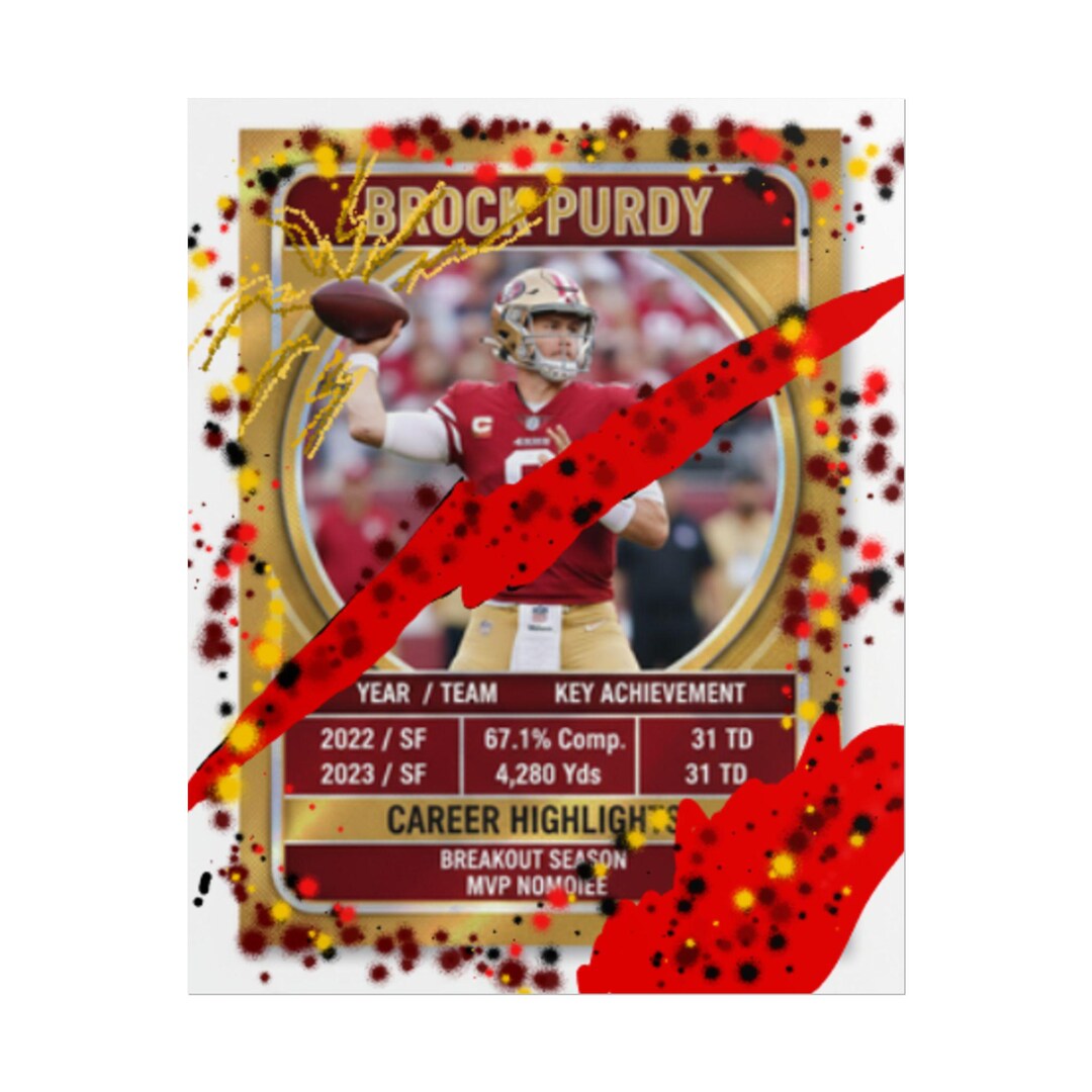 Brock Purdy Football Rolled Posters | Sports Trading Card Style - Etsy