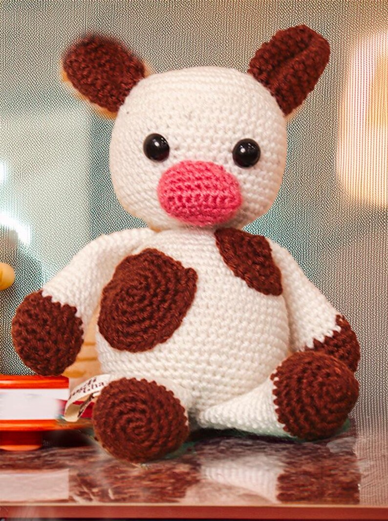 Handmade Crochet Moo Moo Cow Plush – Soft Amigurumi Stuffed Animal Toy ...