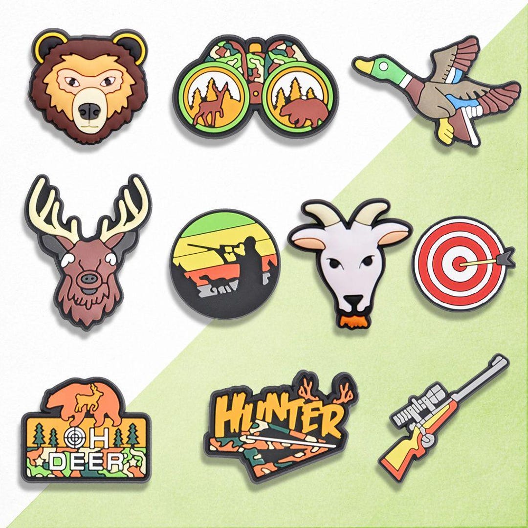 Wild Hunter Animal Shoe Charms Set | Deer Bear Duck Hunting Theme ...