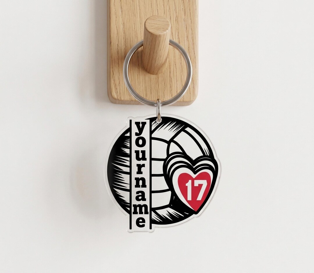 Custom Volleyball Player Keychain, Personalized Name Number Keyring ...