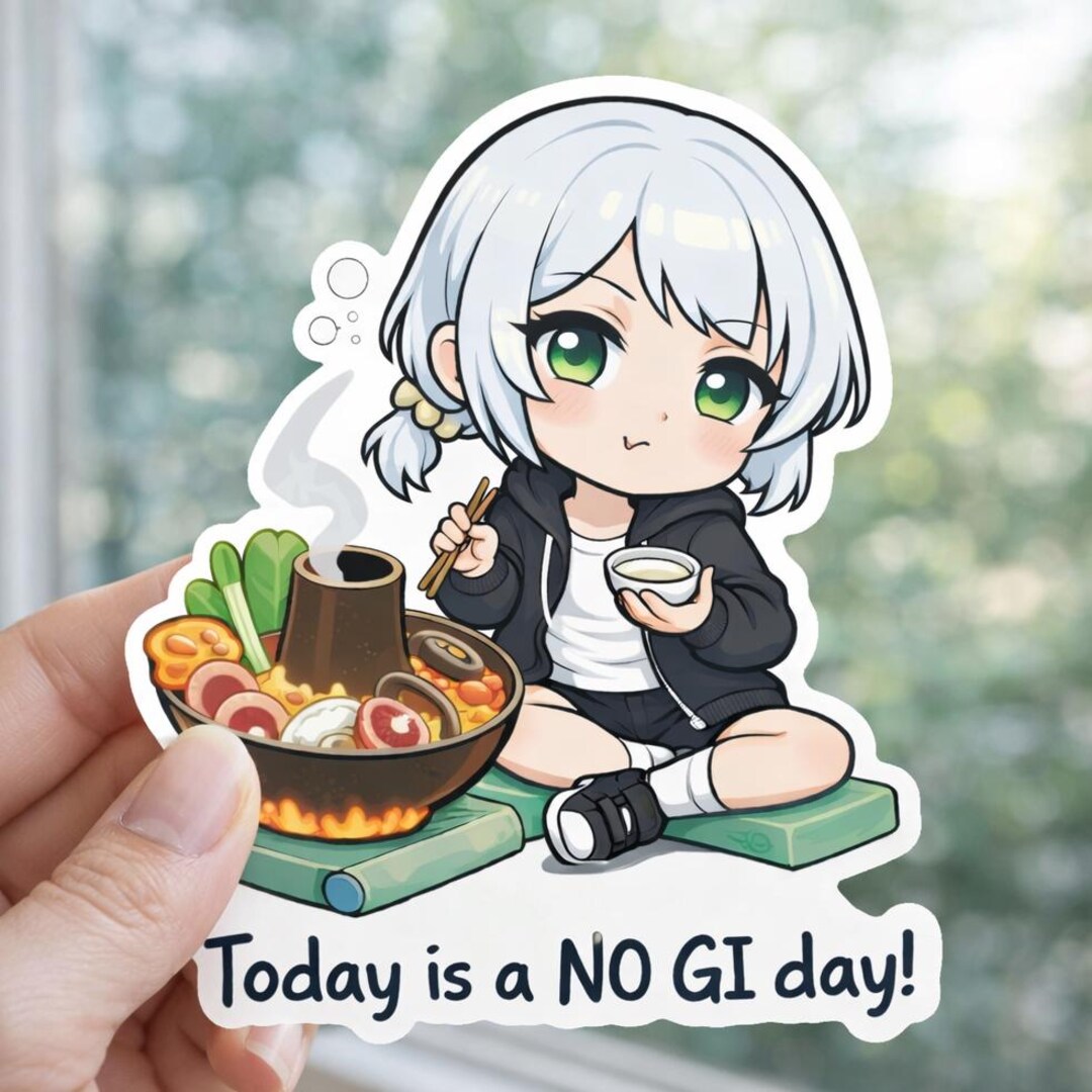 No Gi Day Sticker PNG | Funny BJJ Girl Chibi | Brazilian Jiu Jitsu ...