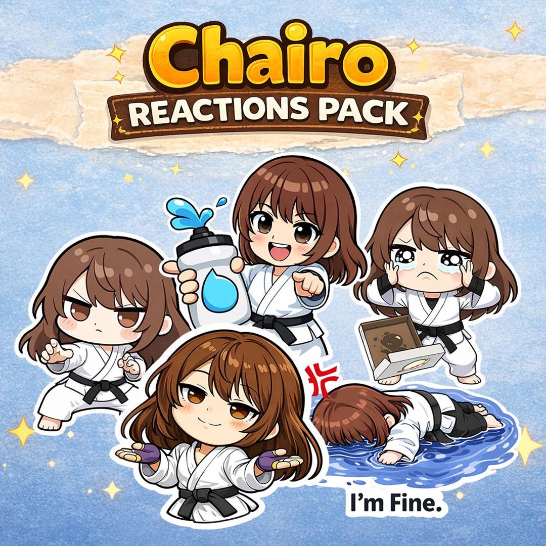 Chairo Reactions Pack – 5 BJJ Girl Stickers PNG, Digital Download - Etsy
