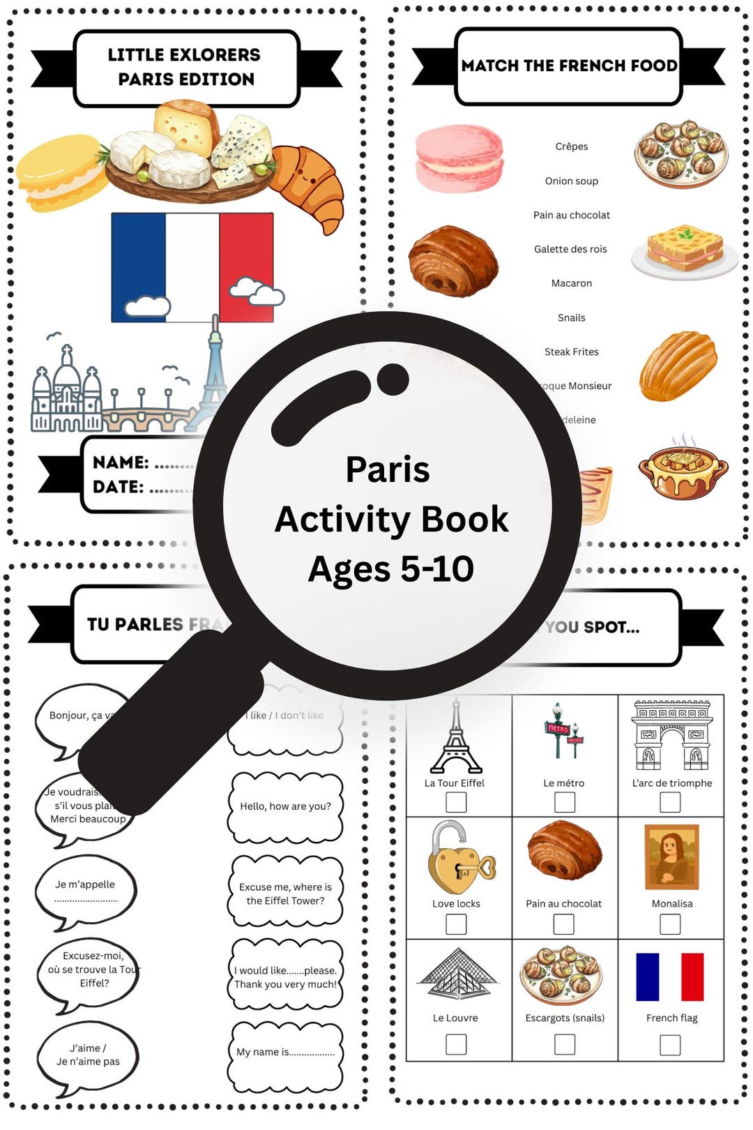 Printable Paris Children's Activity Book 20 Pages - Etsy