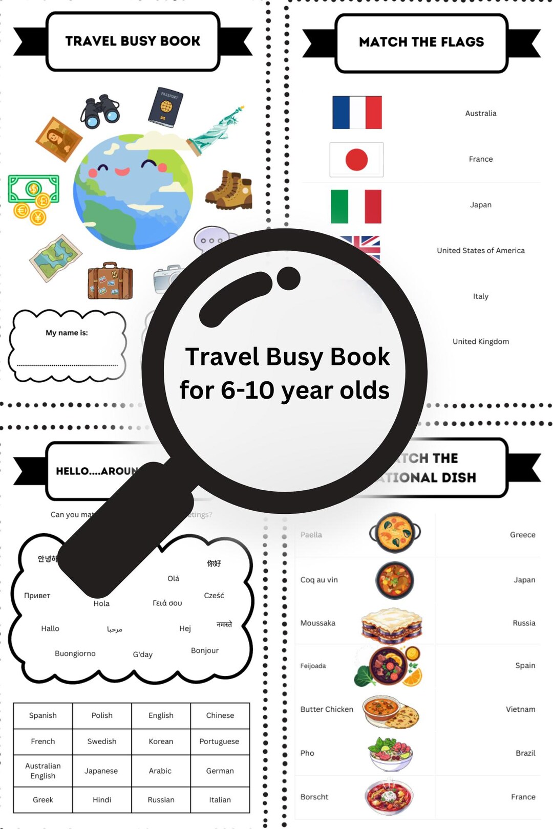 Travel Busy Book for 6-10 Year Olds - Etsy