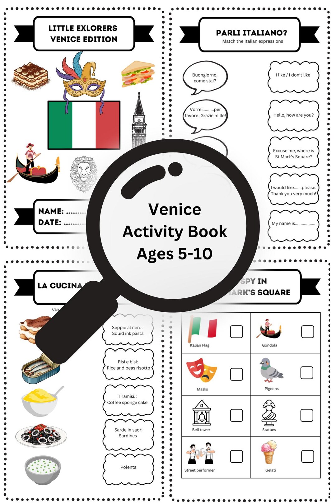 Venice Children's Travel Activity Book - Etsy