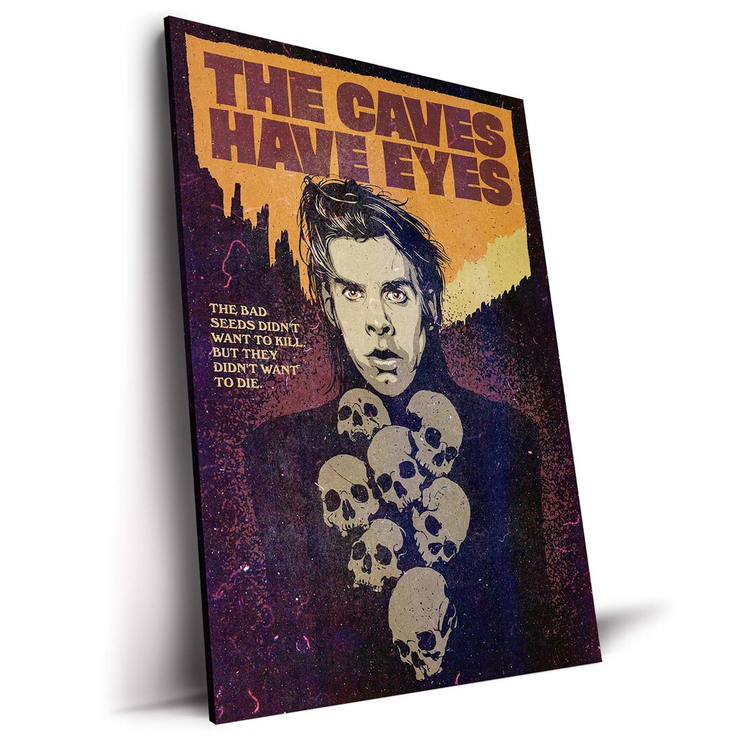 The Caves Have Eyes Canvas Print - Post-punk Halloween Art - Etsy