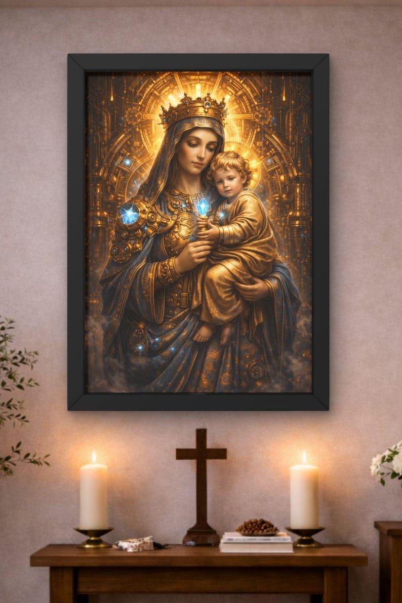 Madonna and Child Art Print / Steampunk / Sacred Mechanical Mother ...