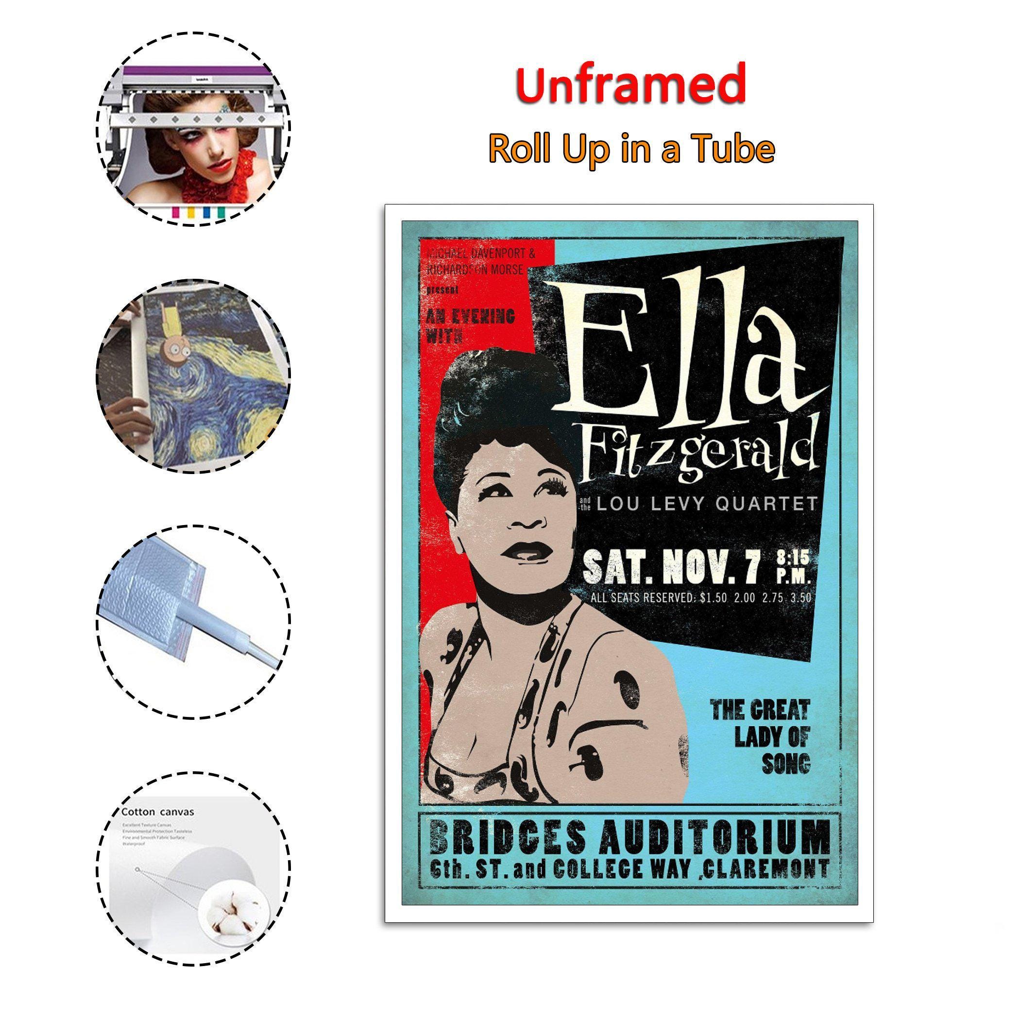 Ella Fitzgerald Concert Poster - Vintage Canvas Wall Art - Etsy