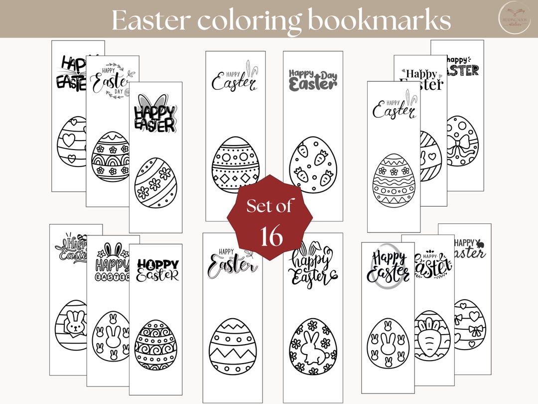 Kids Easter Coloring Bookmarks Set of 16, Easter Activities for ...