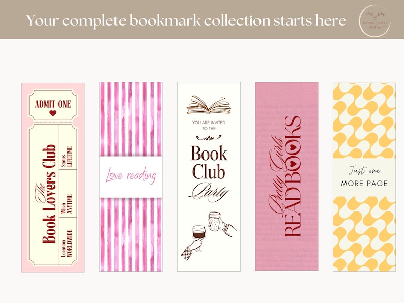 Coquette Bookmarks Printable Set of 14 | Preppy Book Lover Bookmarks ...